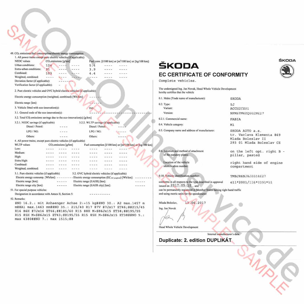 Commandez le document COC pour Audi, Seat et Volkswagen ici – COC ...